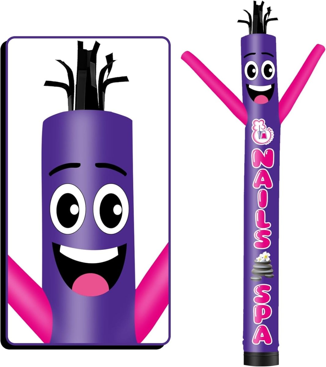 6 10 15 20FT Tall Nails & Spa Inflatable Tube Man-goodeny| goodeny