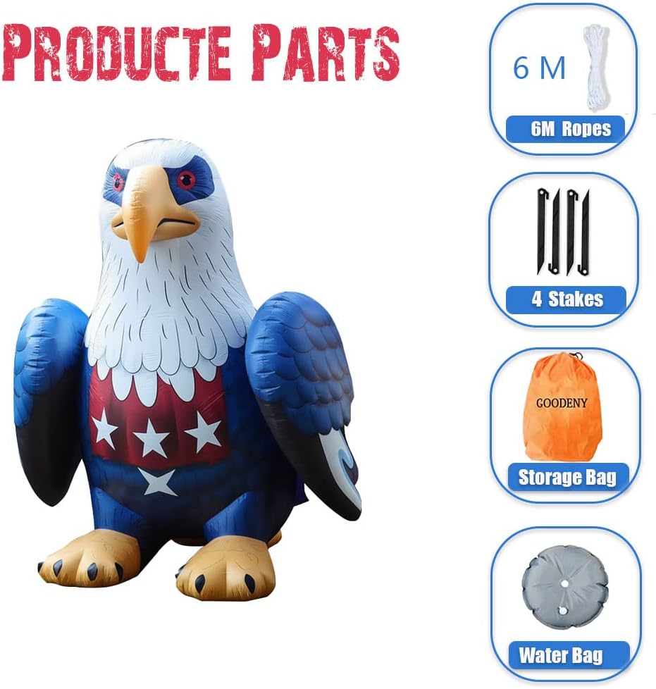 4th of July Bald Eagle LED Inflatable decorations - goodeny| goodeny