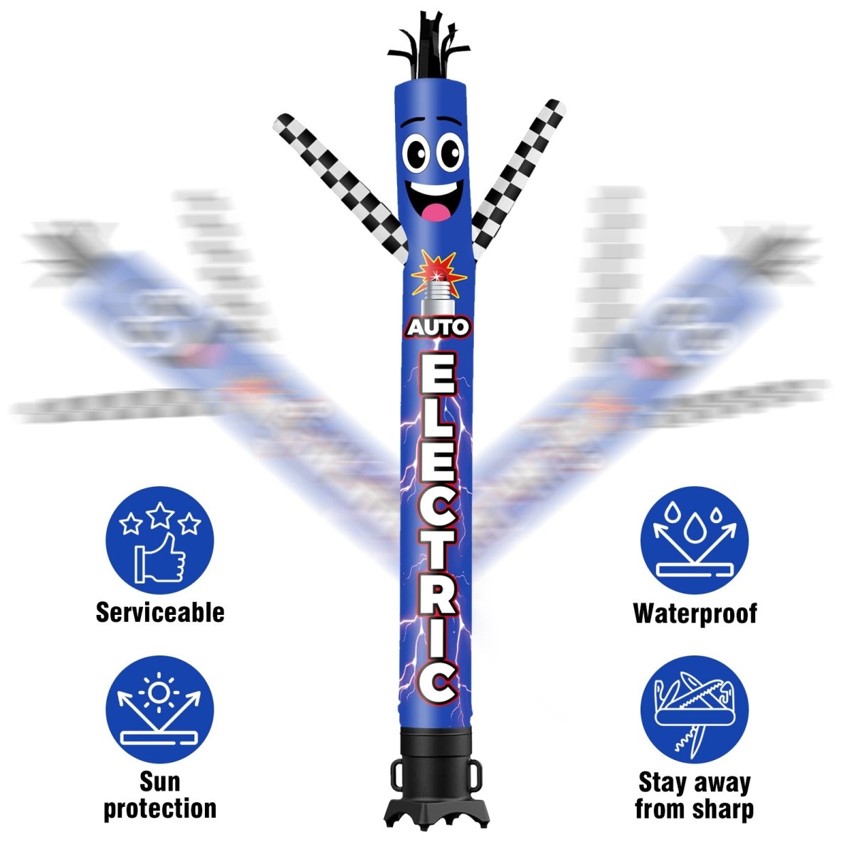 6 10 15 20FT Tall Auto Electric Waving Inflatable Tube Man| goodeny