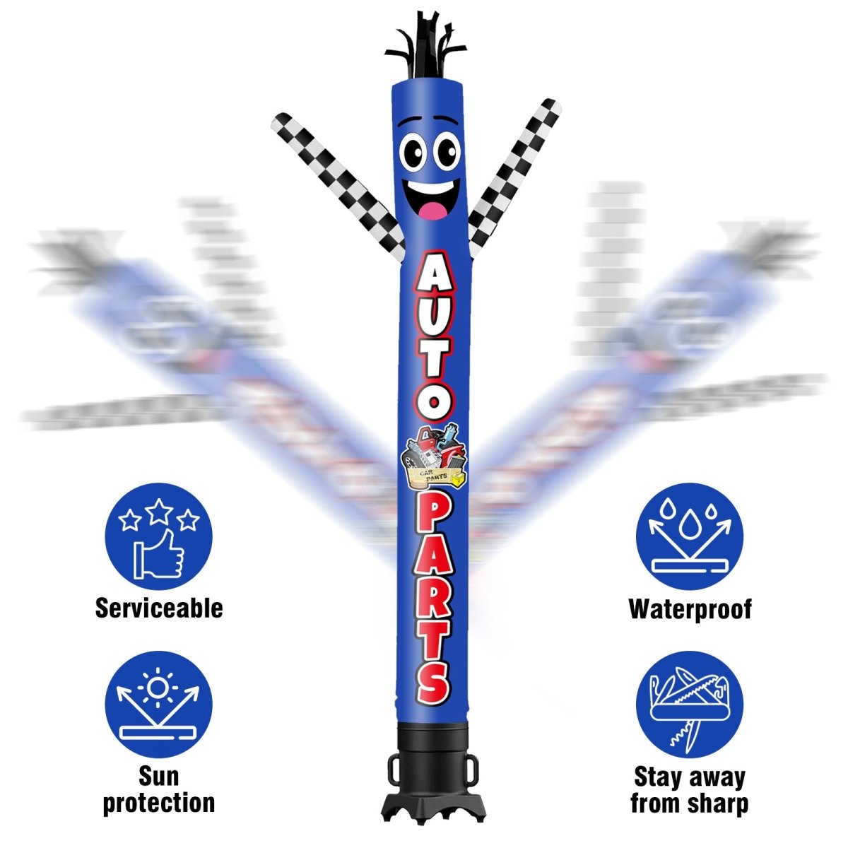 6 10 15 20FT Tall Auto Parts Waving Inflatable Tube Man(Blower Not ...