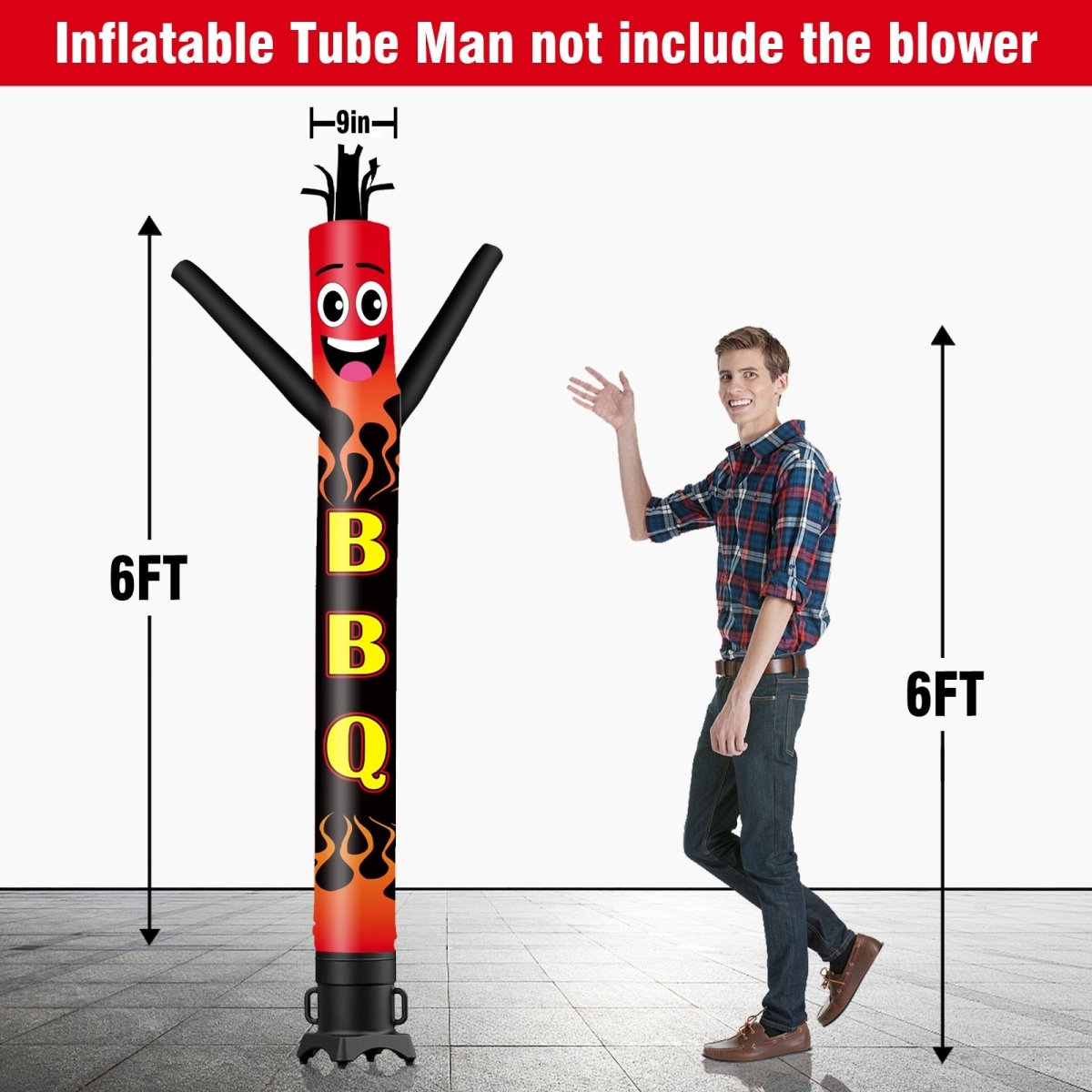 6 10 15 20FT Tall BBQ Waving Inflatable Tube Man - goodeny| goodeny