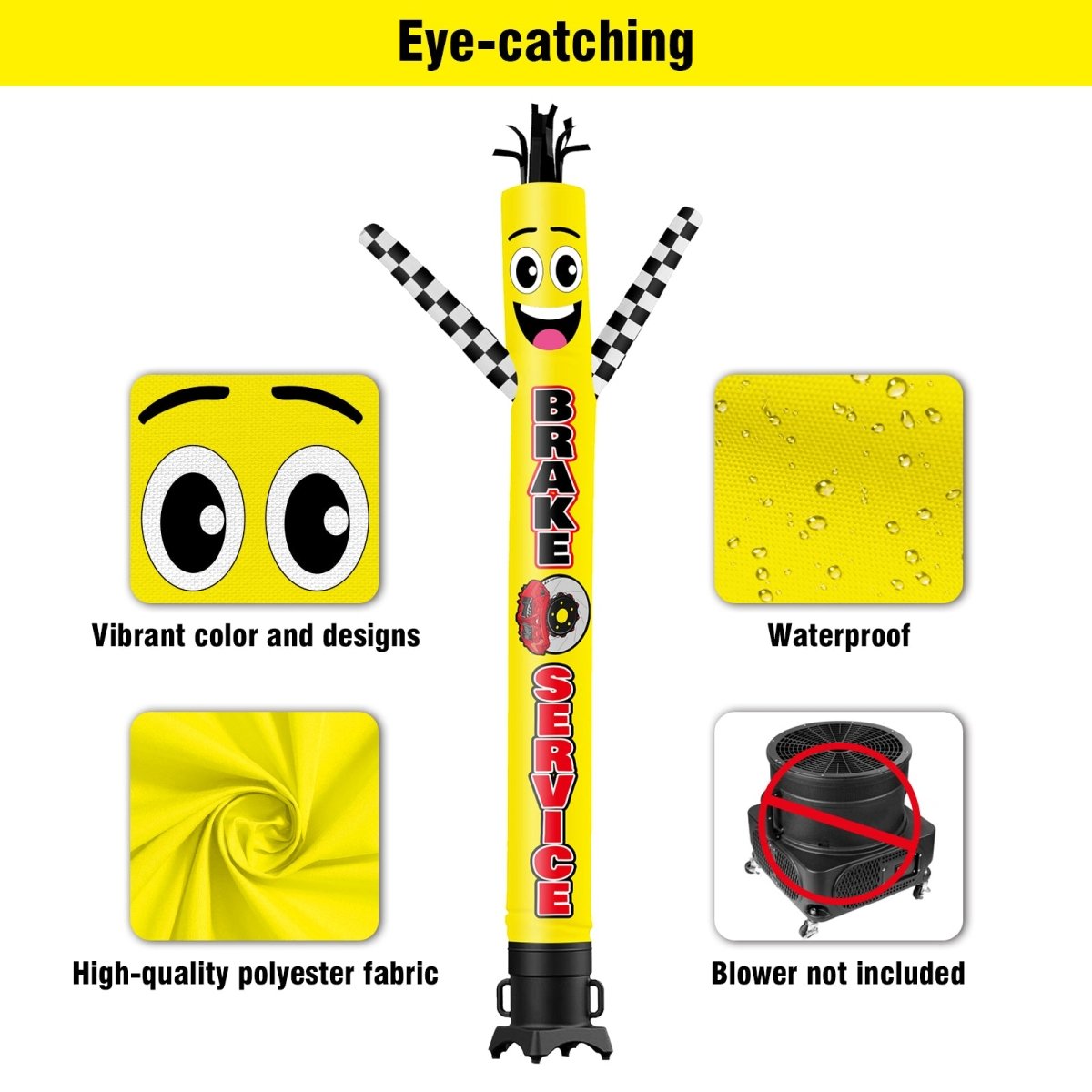 6 10 15 20FT Tall Brake Service Waving Inflatable Tube Man| goodeny