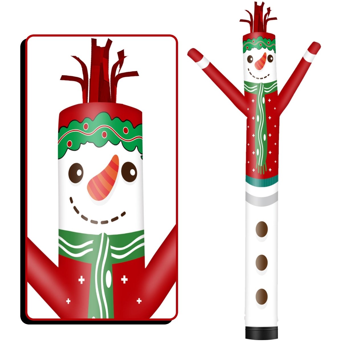 6 10 15 20FT Tall Christmas Snowman Waving Inflatable Tube Man(Blower ...