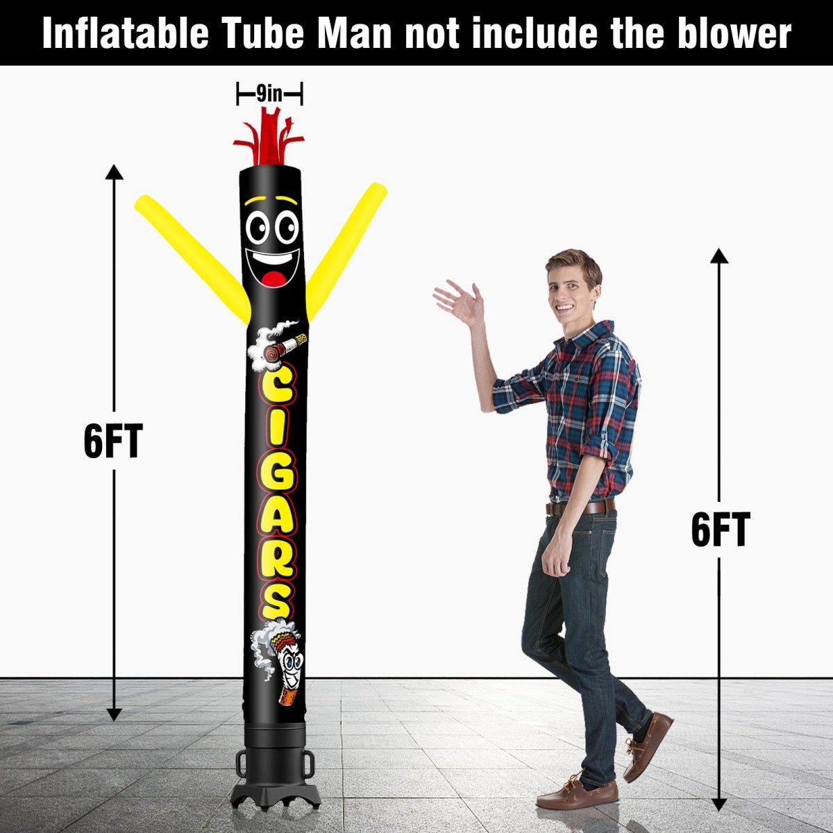 6 10 15 20FT Tall Cigars Waving Inflatable Tube Man(Blower Not Included ...