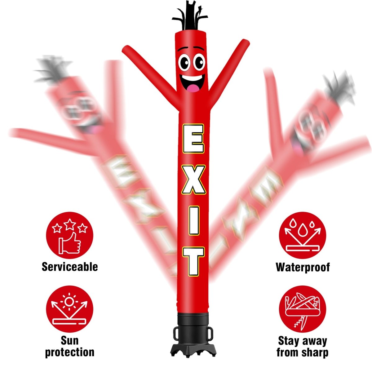 6 10 15 20FT Tall Exit Waving Inflatable Tube Man(Blower Not Included ...