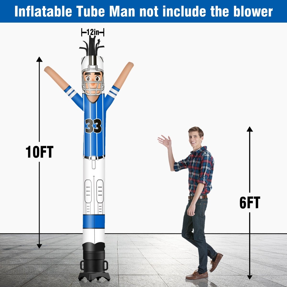 6 10 15 20FT Tall Football Players Inflatable Tube Man-goodeny| goodeny