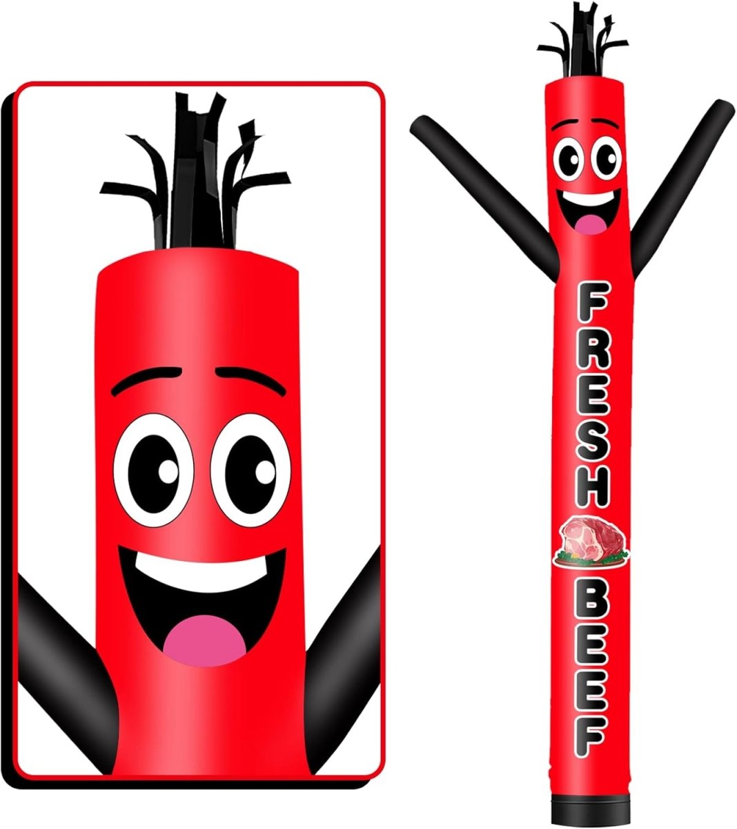 6 10 15 20FT Tall Fresh Beef Waving Inflatable Tube Man - goodeny| goodeny