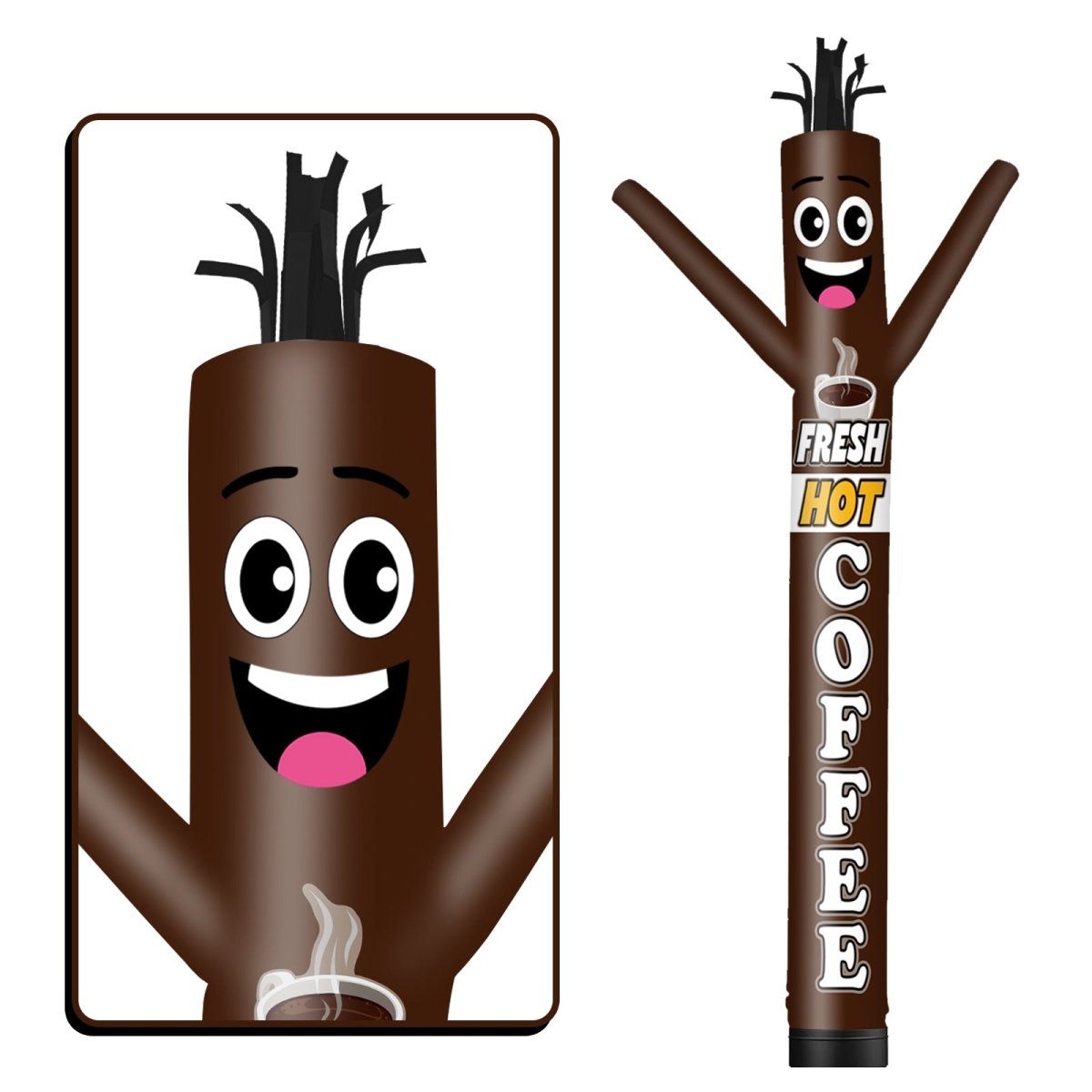 6 10 15 20FT Tall Fresh Hot Coffee Waving Inflatable Tube Man(Blower ...