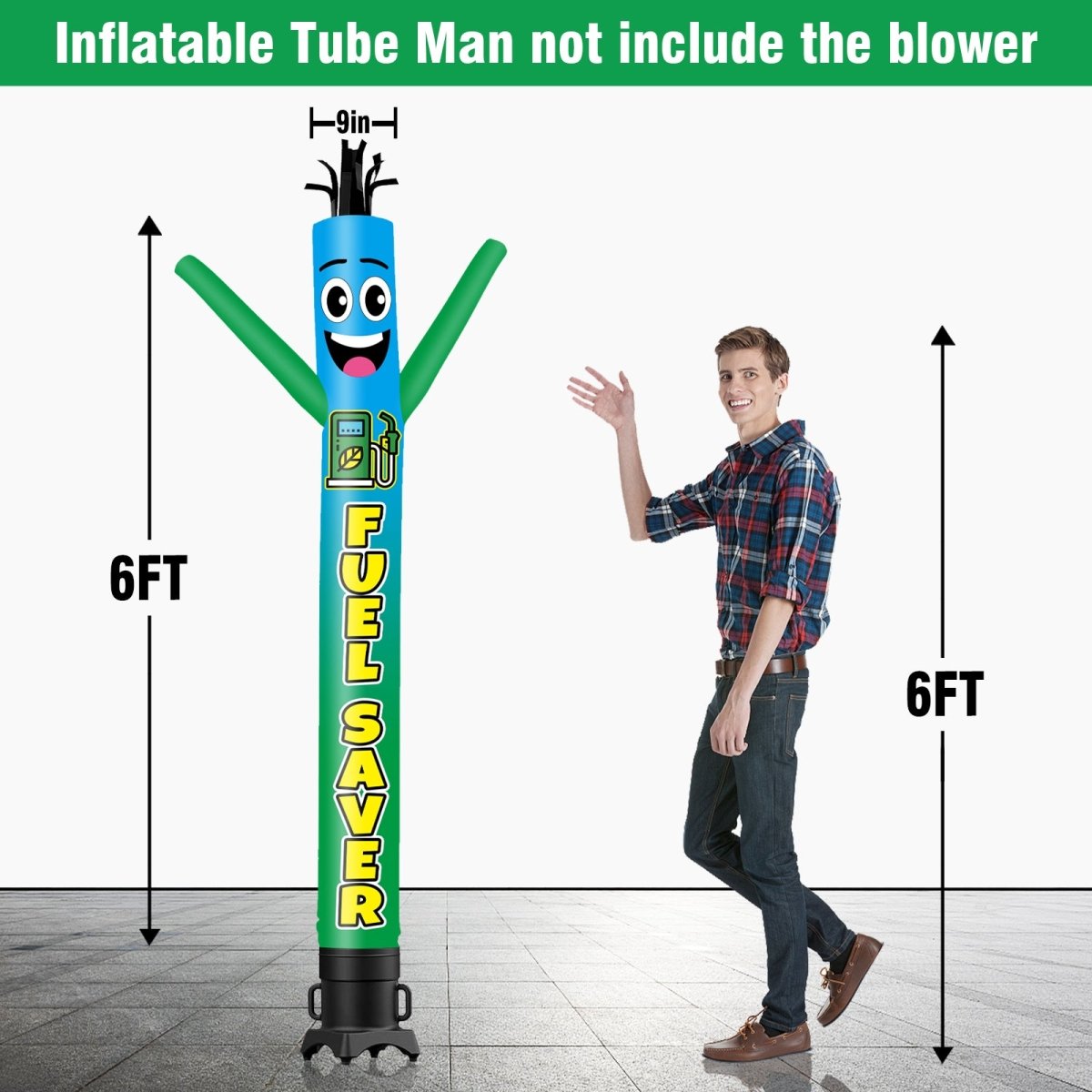 6 10 15 20FT Tall Fuel Saver Waving Inflatable Tube Man| goodeny