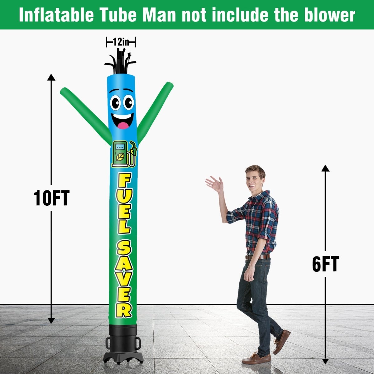 6 10 15 20FT Tall Fuel Saver Waving Inflatable Tube Man| goodeny