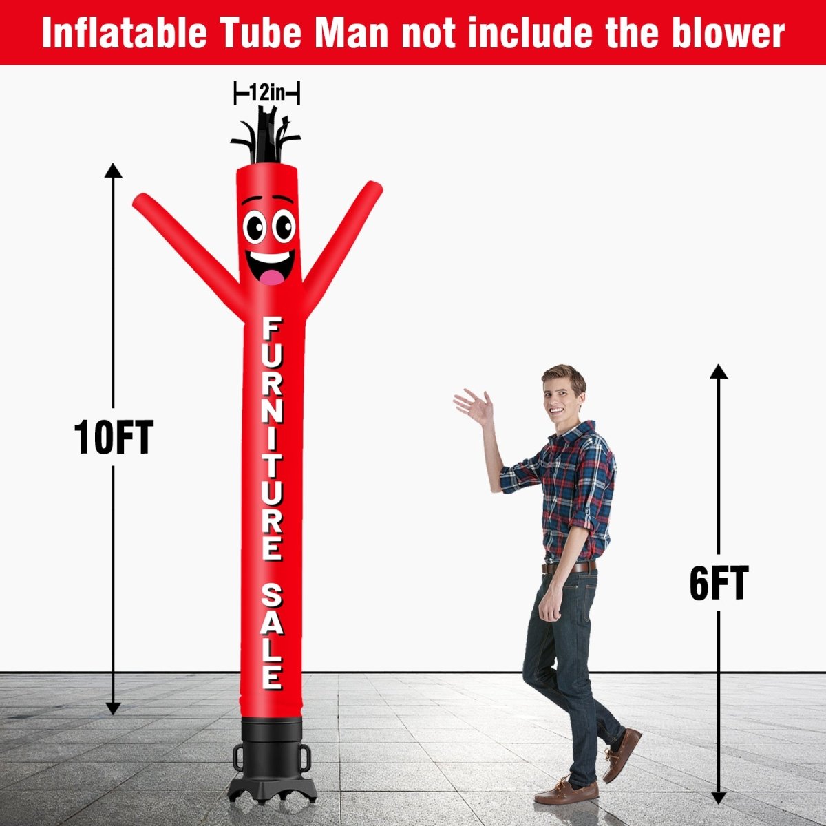 6 10 15 20FT Tall Furniture Sale Waving Inflatable Tube Man(Blower Not ...