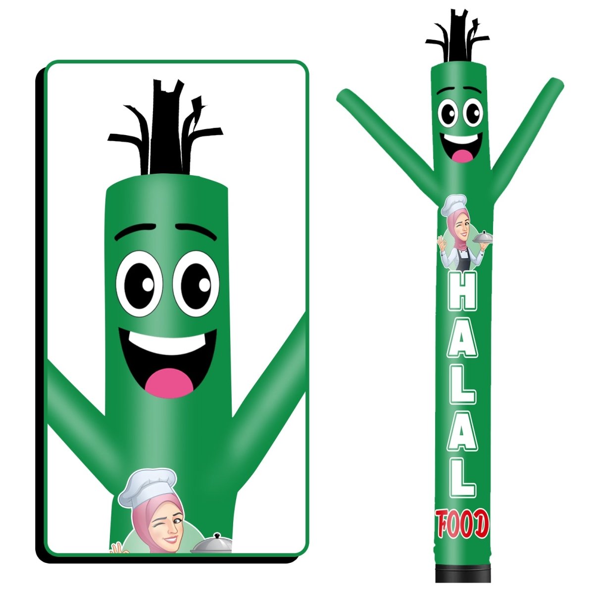 6 10 15 20FT Tall Halal Food Waving Inflatable Tube Man(Blower Not ...