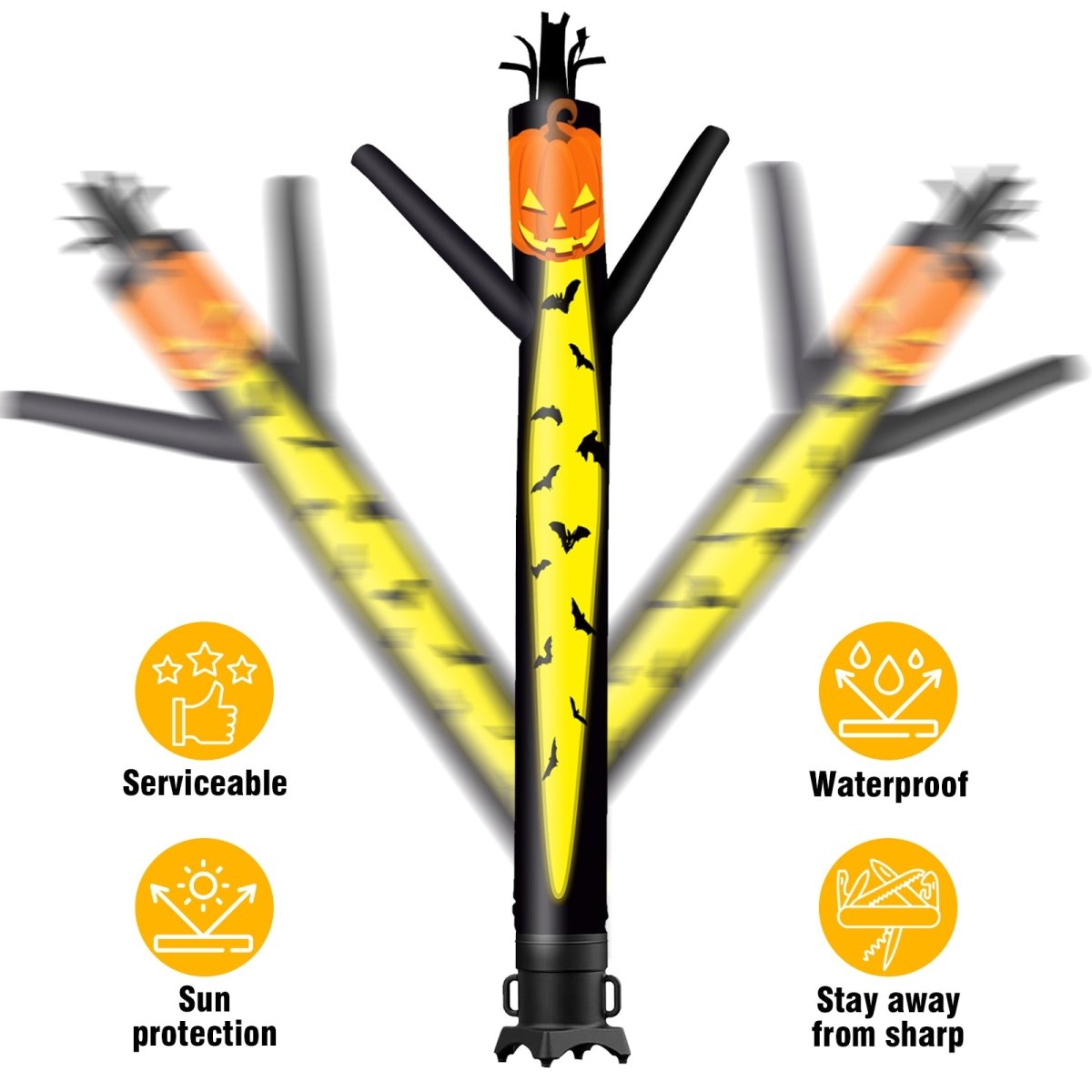 6 10 15 20FT Tall Halloween Pumpkin Waving Inflatable Tube Man(Blower ...