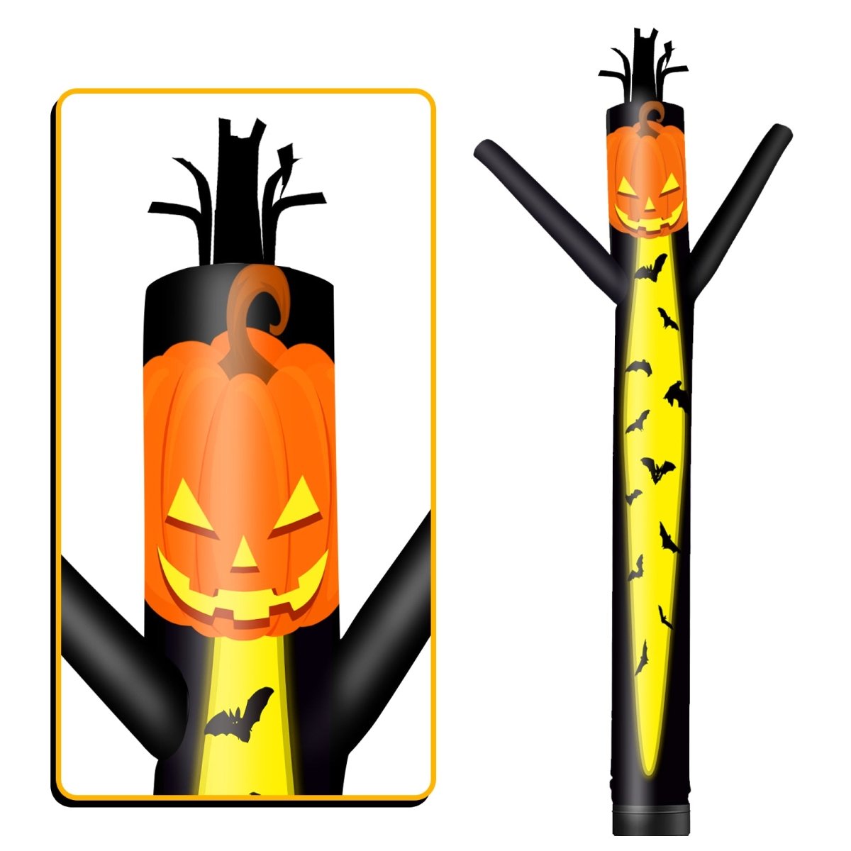 6 10 15 20FT Tall Halloween Pumpkin Waving Inflatable Tube Man(Blower ...