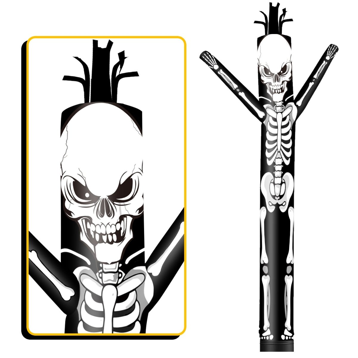 6 10 15 20FT Tall Halloween Skeleton Waving Inflatable Tube Man(Blower ...