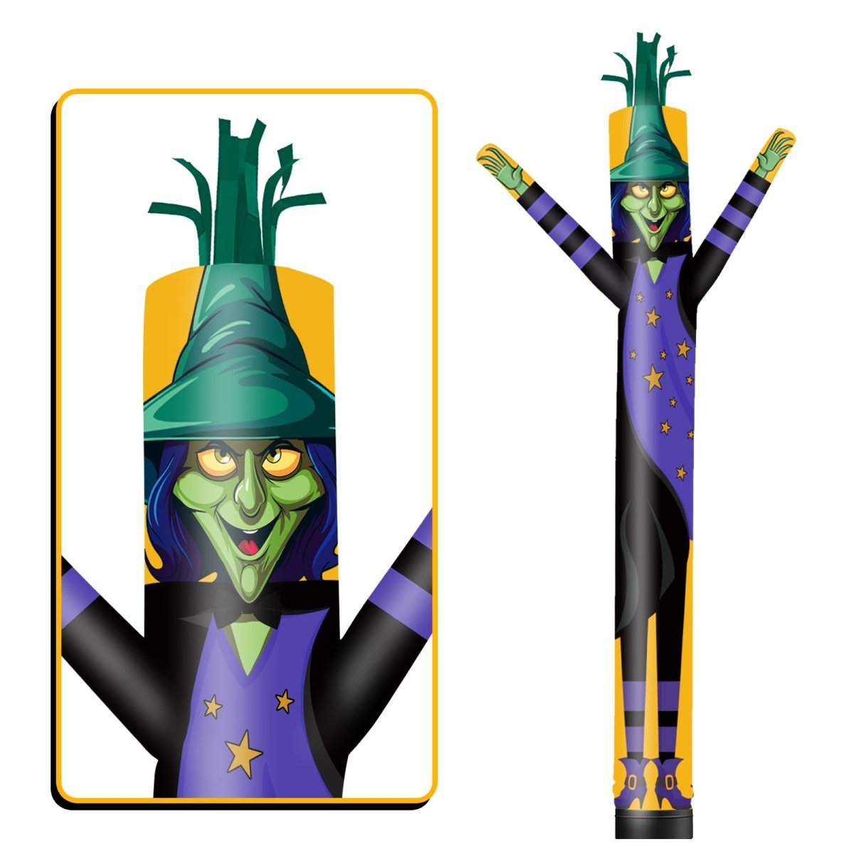 6 10 15 20FT Tall Halloween Witch Waving Inflatable Tube Man(Blower Not ...