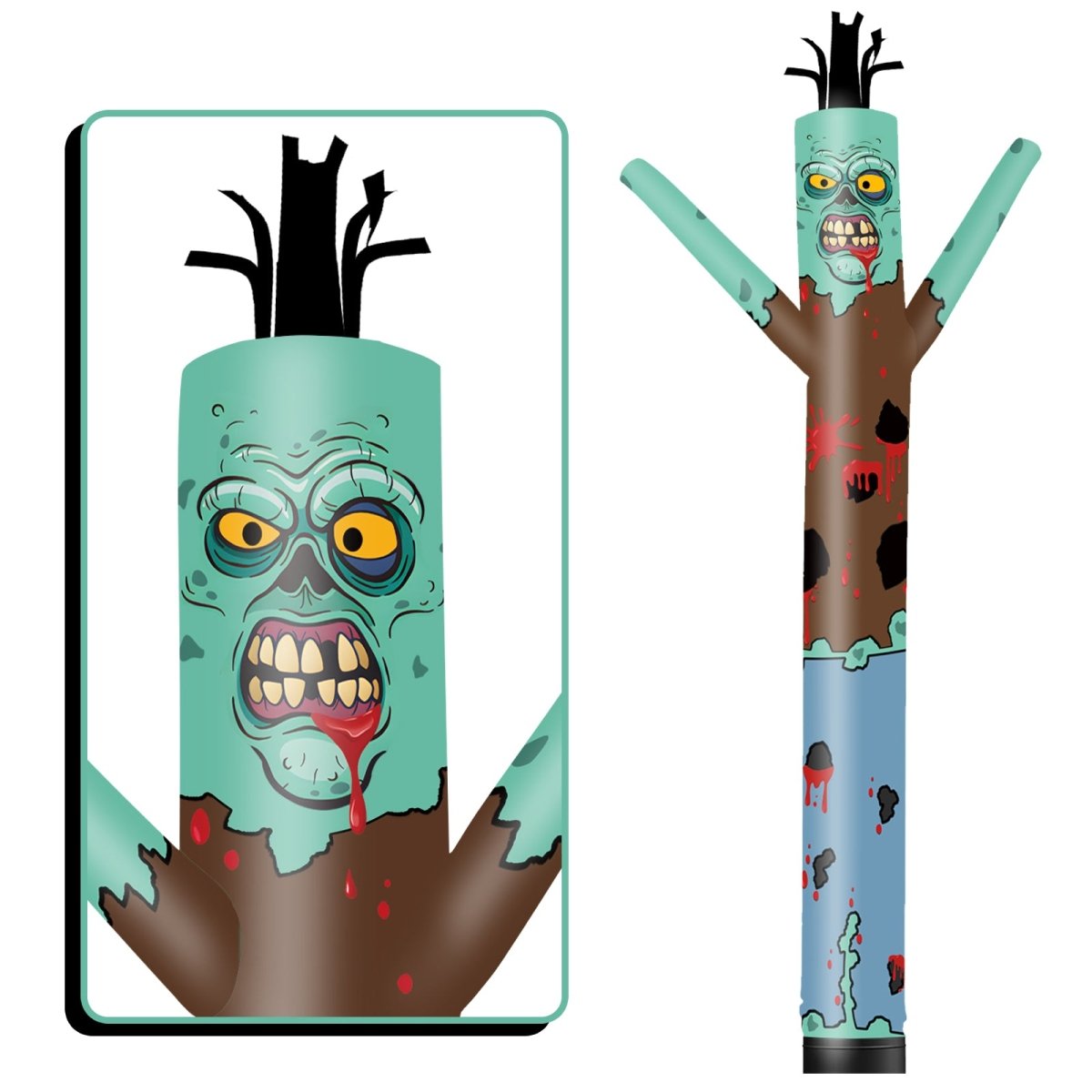 6 10 15 20FT Tall Halloween Zombie Waving Inflatable Tube Man(Blower ...