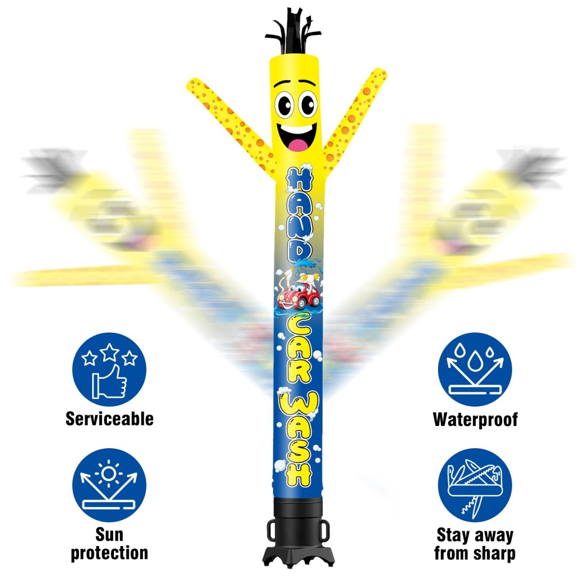 6 10 15 20FT Tall Hand Car Wash Inflatable Tube Man-goodeny| goodeny