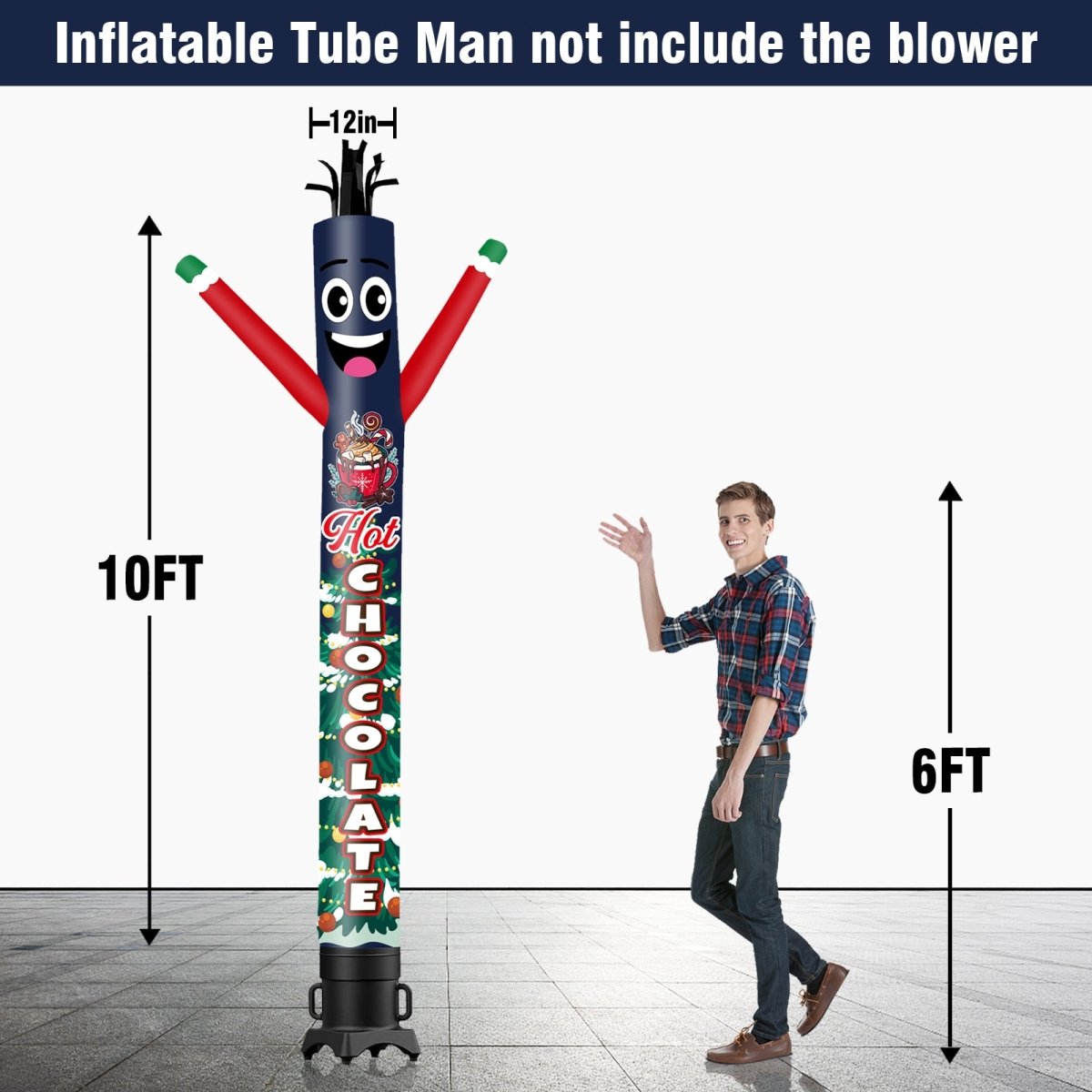 6 10 15 20FT Tall Hot Chocolate Inflatable Tube Man-goodeny| goodeny