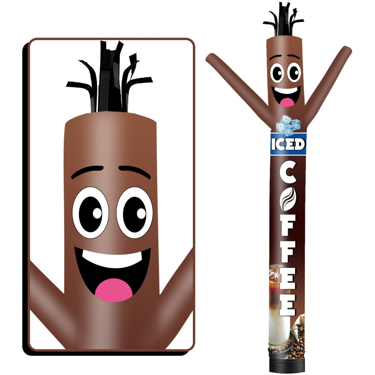 6 10 15 20FT Tall Iced Coffee Waving Inflatable Tube Man(Blower Not ...