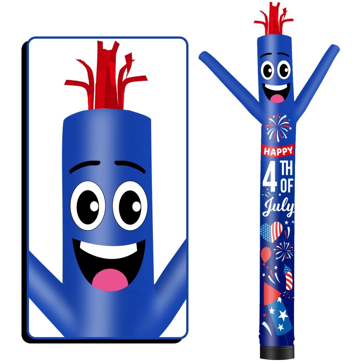 6 10 15 20FT Tall Independance Day Fireworks Waving Inflatable Tube Man ...