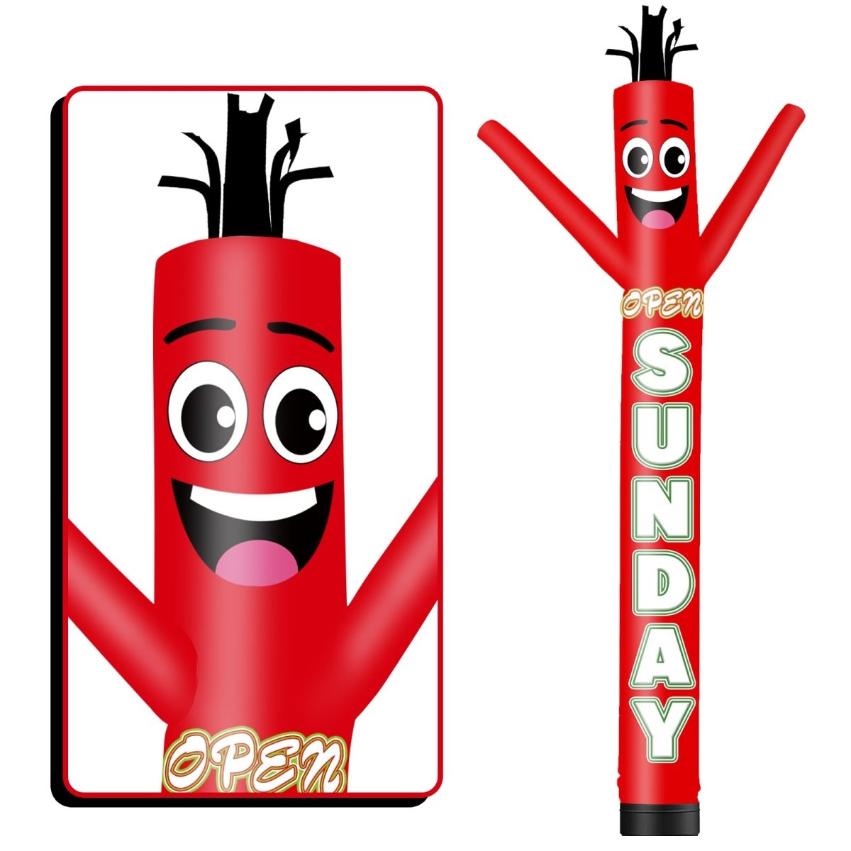 6 10 15 20FT Tall Open Sunday Waving Inflatable Tube Man(Blower Not ...