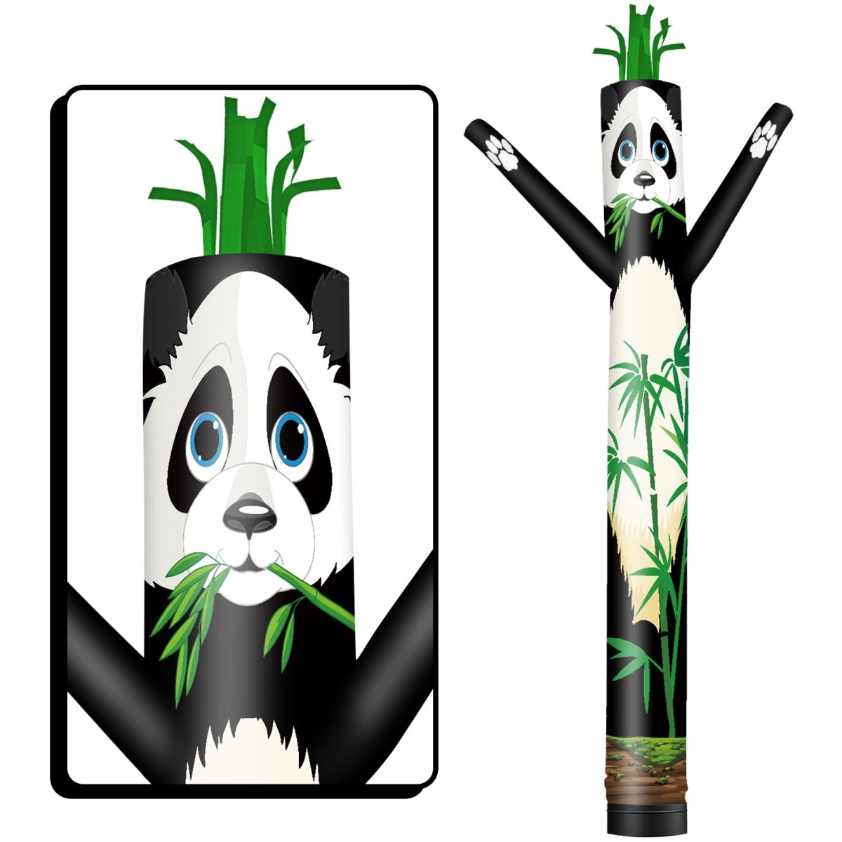 6 10 15 20FT Tall Panda & Bamboo Waving Inflatable Tube Man(Blower Not ...