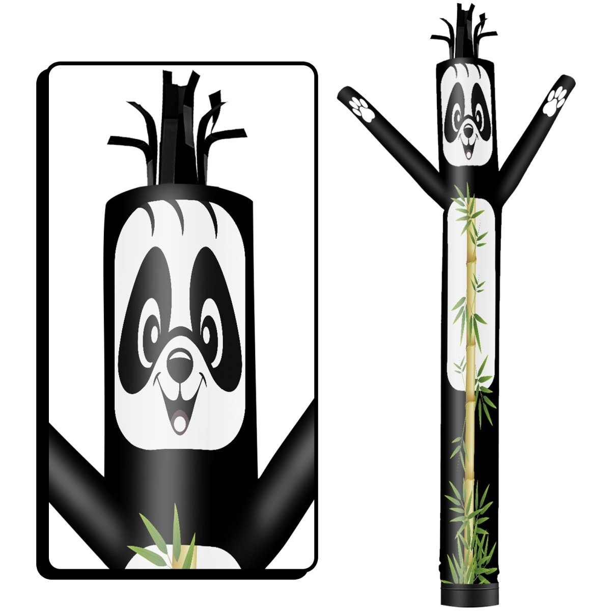 6 10 15 20FT Tall Panda Waving Inflatable Tube Man(Blower Not Included ...
