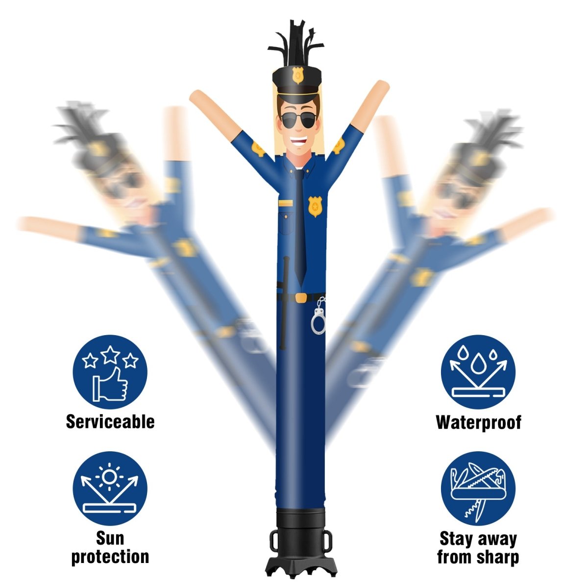 6 10 15 20FT Tall Police Waving Inflatable Tube Man(Blower Not Included ...