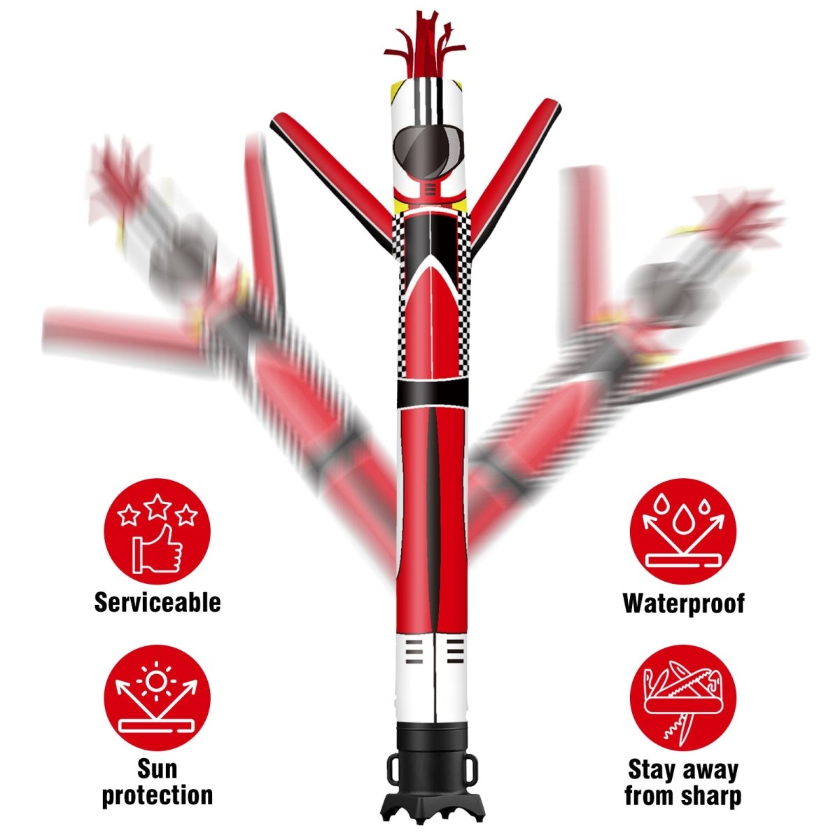 6 10 15 20FT Tall Racing Drivers Waving Inflatable Tube Man(Blower Not ...