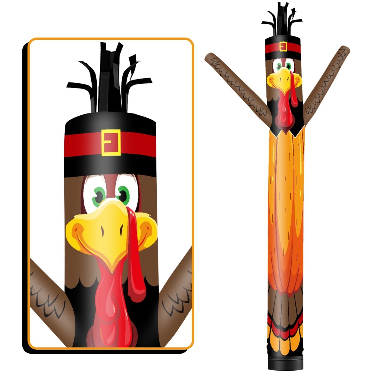 6 10 15 20FT Tall Thanksgiving Day Pumpkin Turkey Waving Inflatable ...