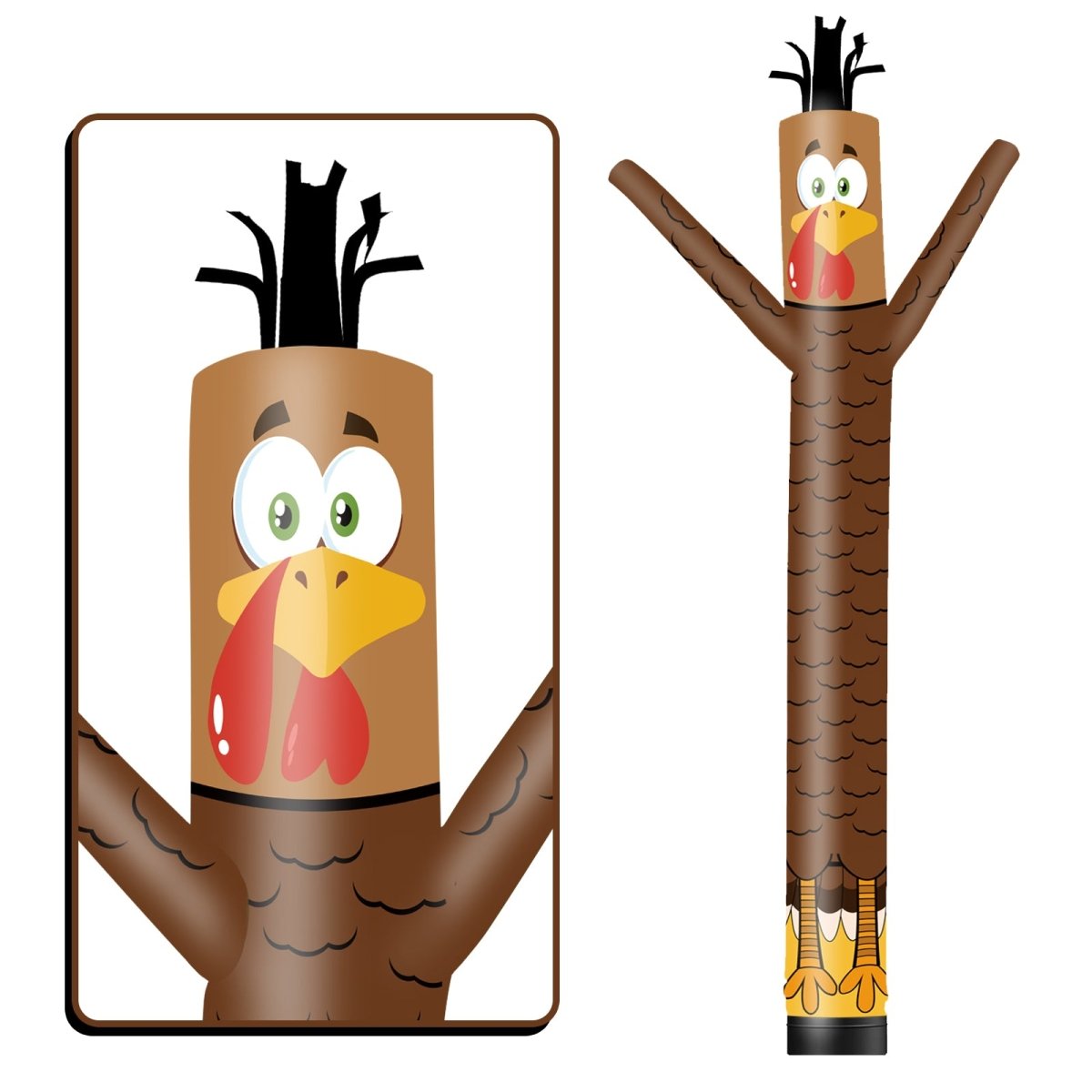 6 10 15 20FT Tall Thanksgiving Day Turkey Waving Inflatable Tube Man ...