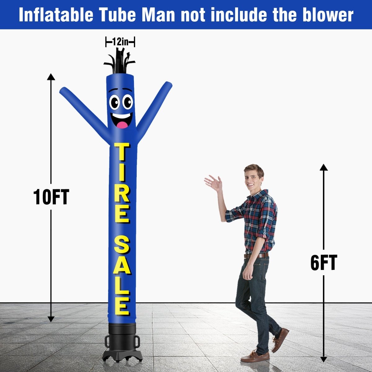 6 10 15 20FT Tall Tire Sale Waving Inflatable Tube Man| goodeny