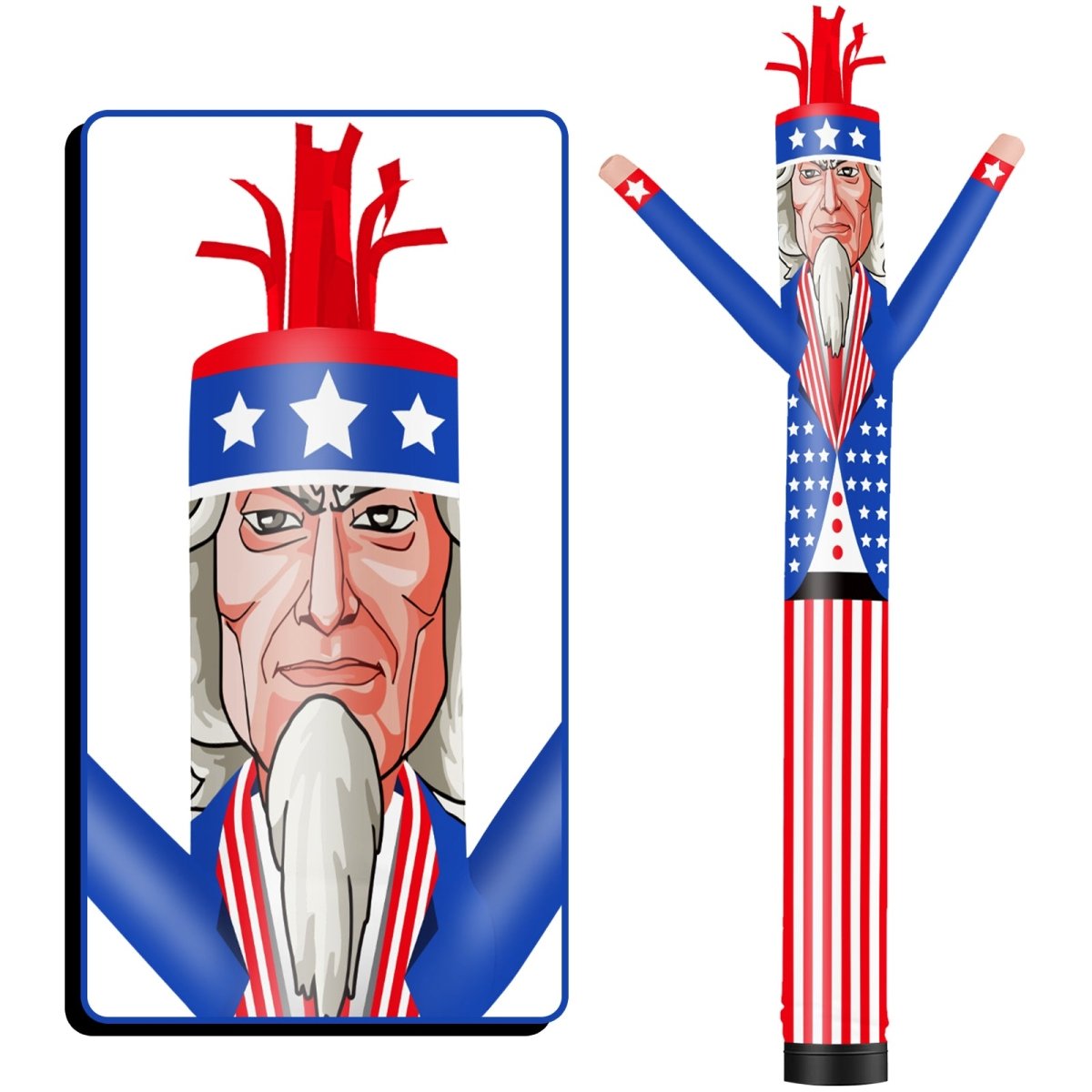 6 10 15 20FT Tall Uncle Sam Waving Inflatable Tube Man(Blower Not ...