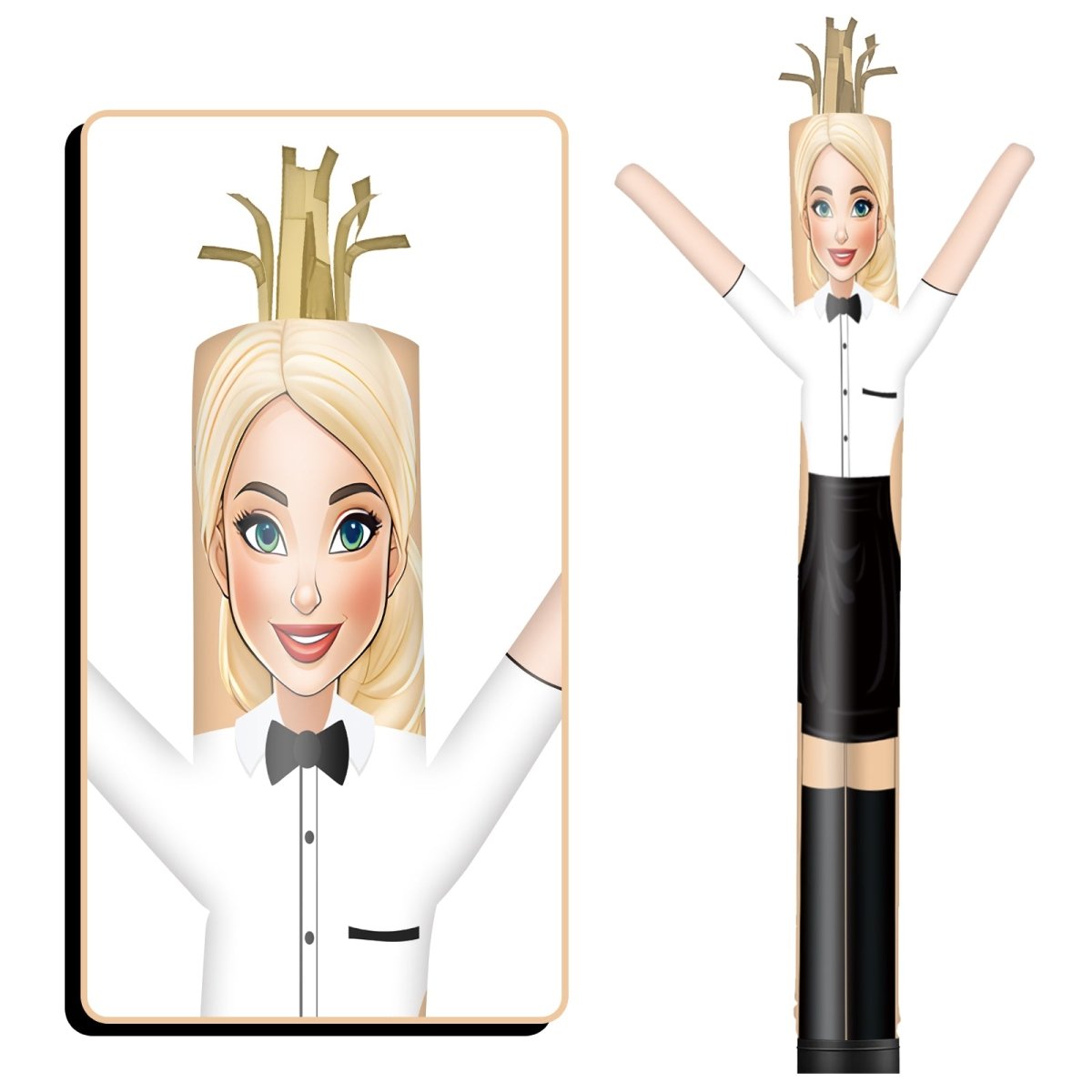 6 10 15 20FT Tall Waitress Waving Inflatable Tube Man(Blower Not ...