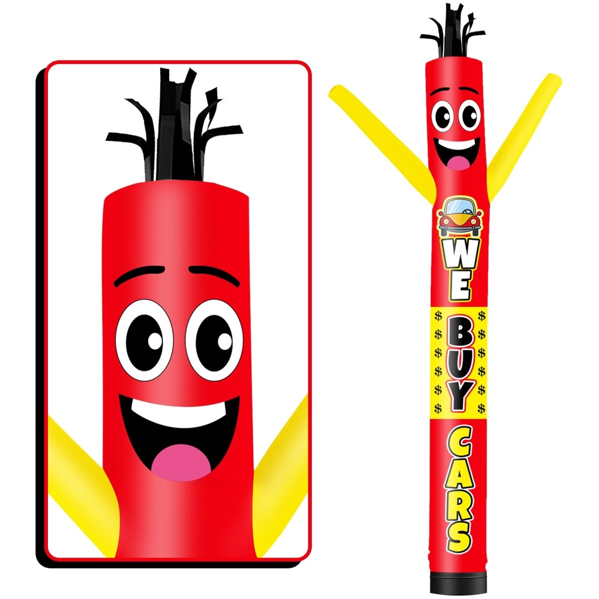 6 10 15 20FT Tall We Buy Cars Waving Inflatable Tube Man(Blower Not ...