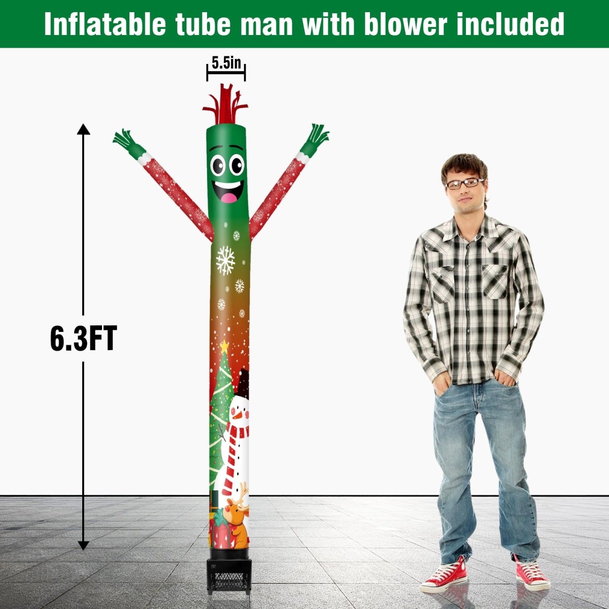 6FT Snowflake Inflatable Tube Man with Blower| goodeny