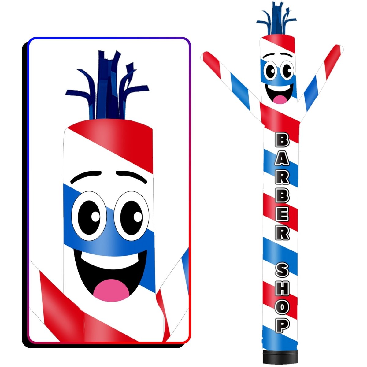 6 10 15 20FT Tall Barber Shop Inflatable Tube Man- goodeny| goodeny