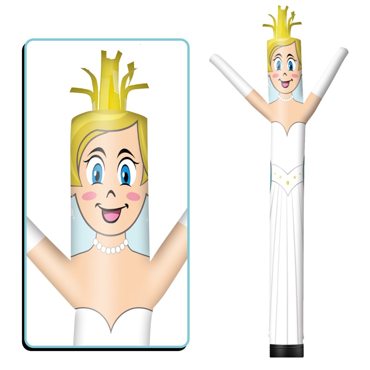 6 10 15 20FT Tall Bride Waving Inflatable Tube Man- goodeny| goodeny