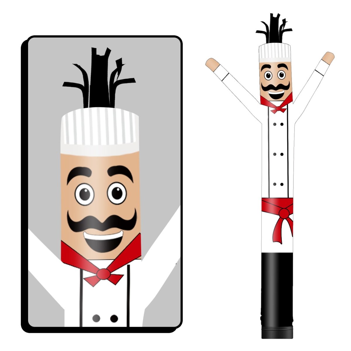 6 10 15 20FT Tall Chef Waving Inflatable Tube Man- goodeny| goodeny