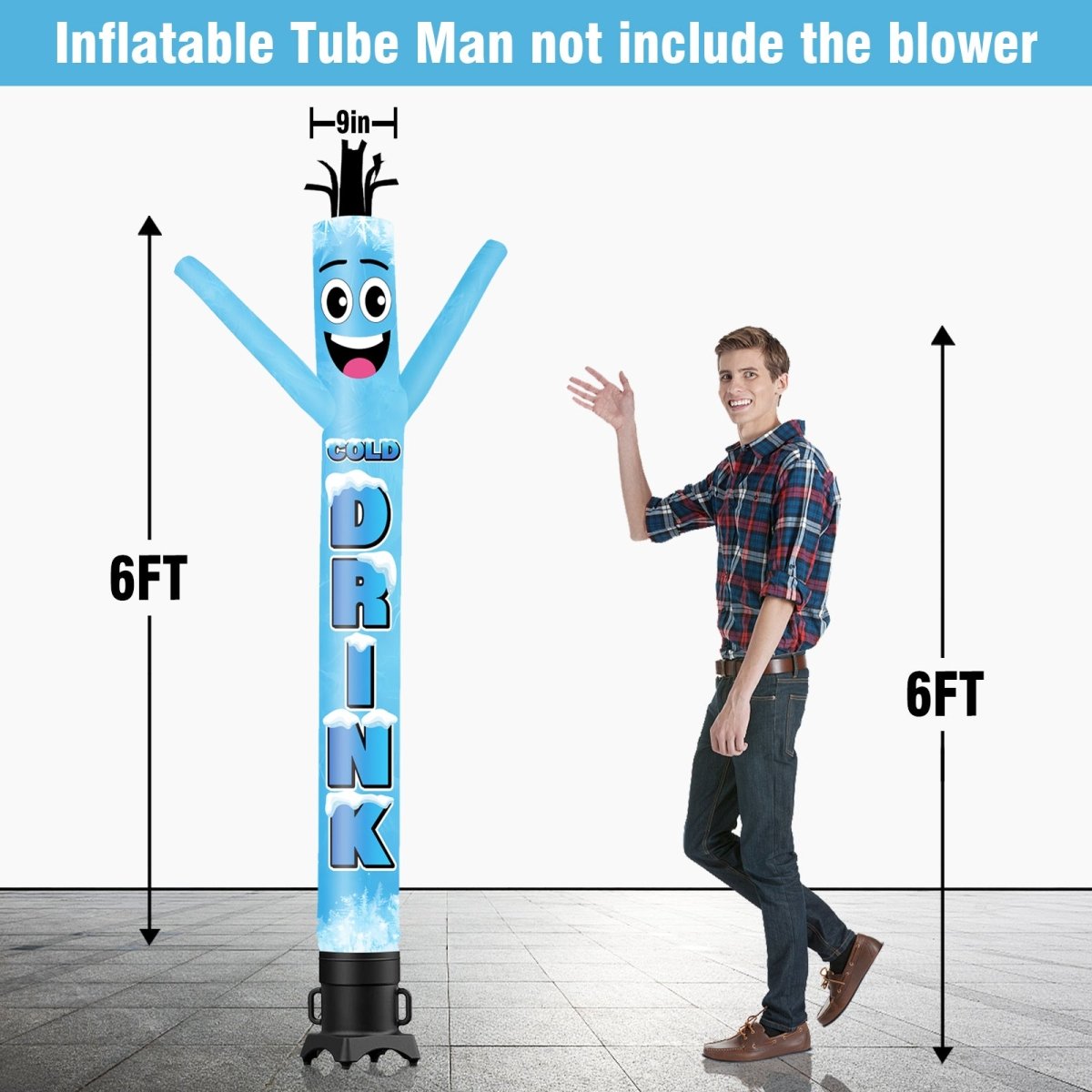 6 10 15 20FT Tall Cold Drinks Inflatable Tube Man- goodeny| goodeny