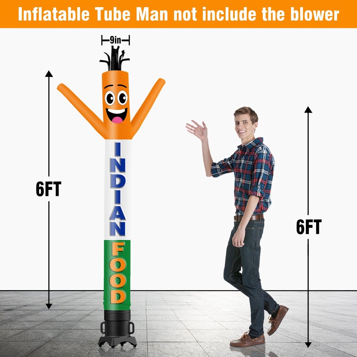 6 10 15 20FT Tall Indian Food Inflatable Tube Man- goodeny| goodeny