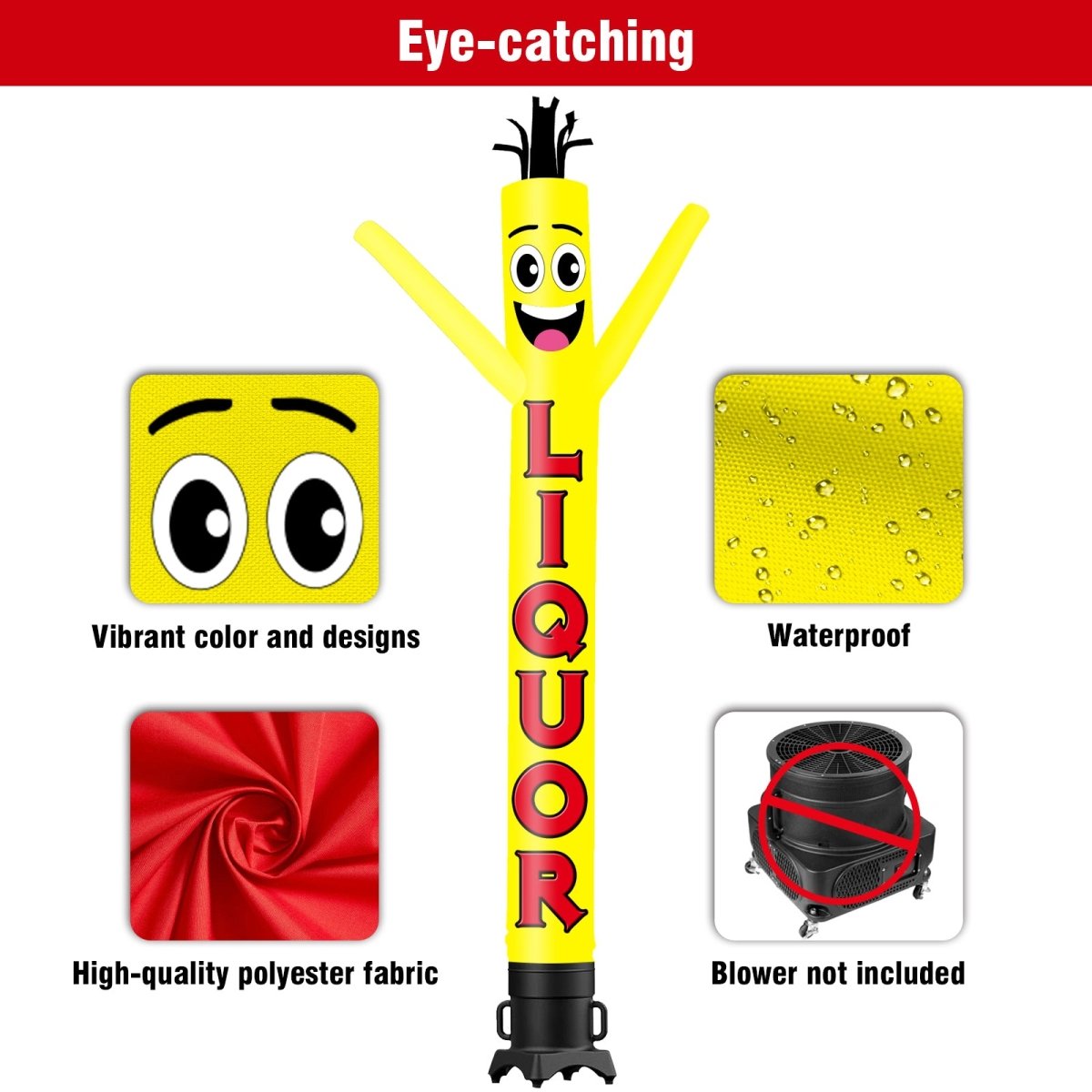 6 10 15 20FT Tall Liquor Yellow Inflatable Tube Man- goodeny| goodeny