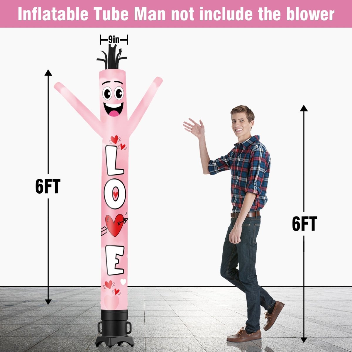 6 10 15 20FT Tall Love Waving Inflatable Tube Man-goodeny| goodeny