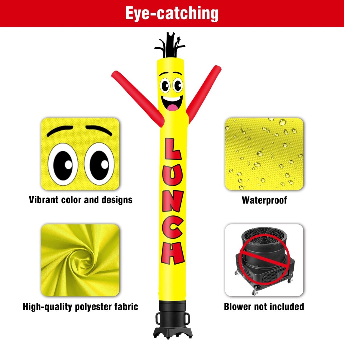 6 10 15 20FT Tall Lunch Waving Inflatable Tube Man- goodeny| goodeny