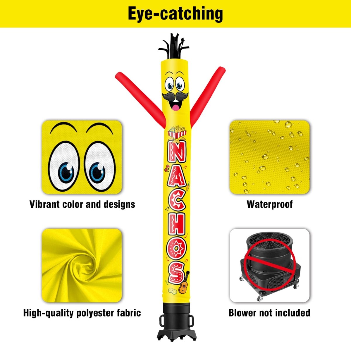 6 10 15 20FT Tall Nachos Waving Inflatable Tube Man- goodeny| goodeny