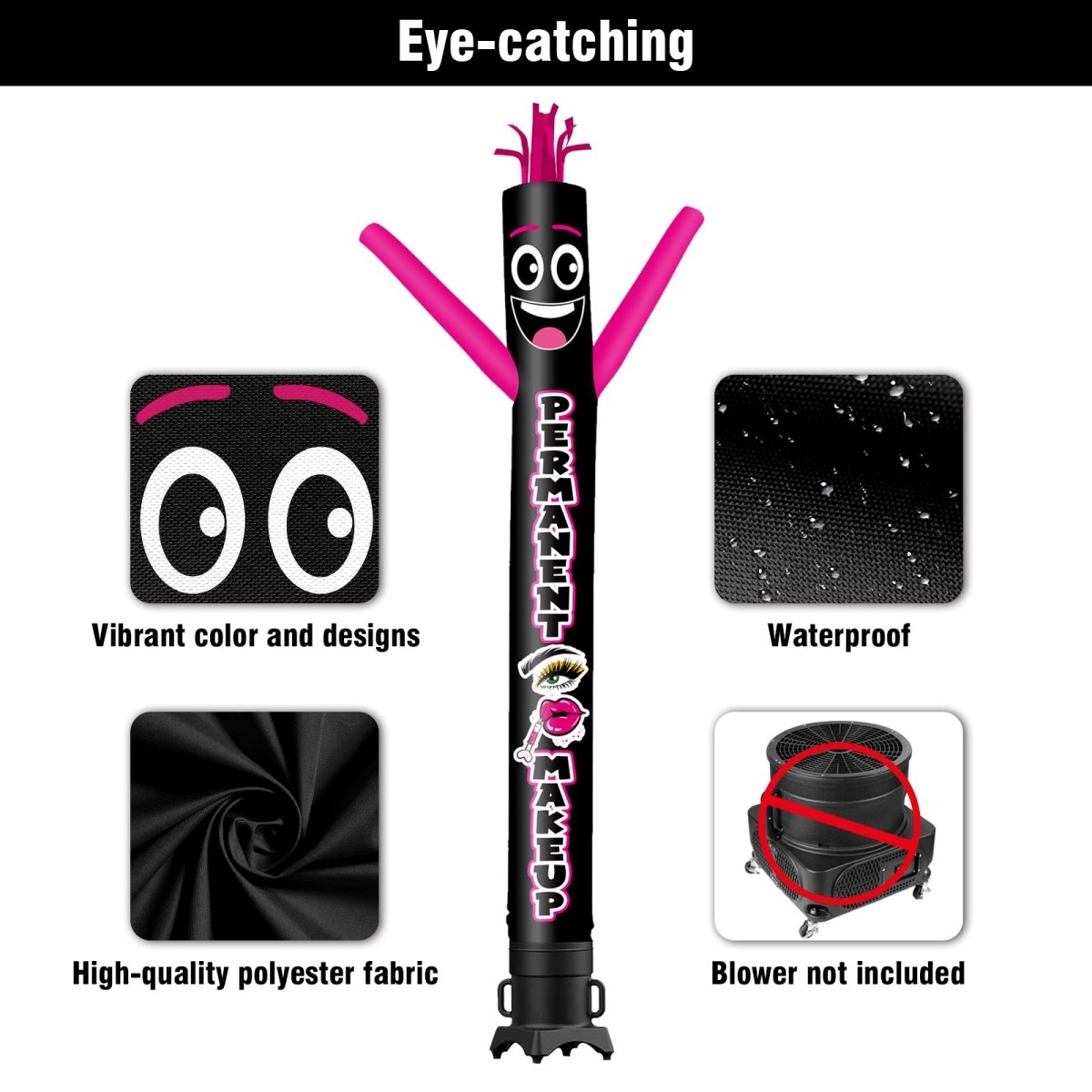 6 10 15 20FT Tall Permanent Makeup Inflatable Tube Man| goodeny