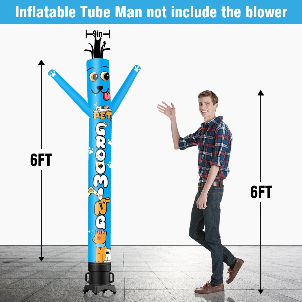 6 10 15 20FT Tall Pet Grooming Inflatable Tube Man-goodeny| goodeny