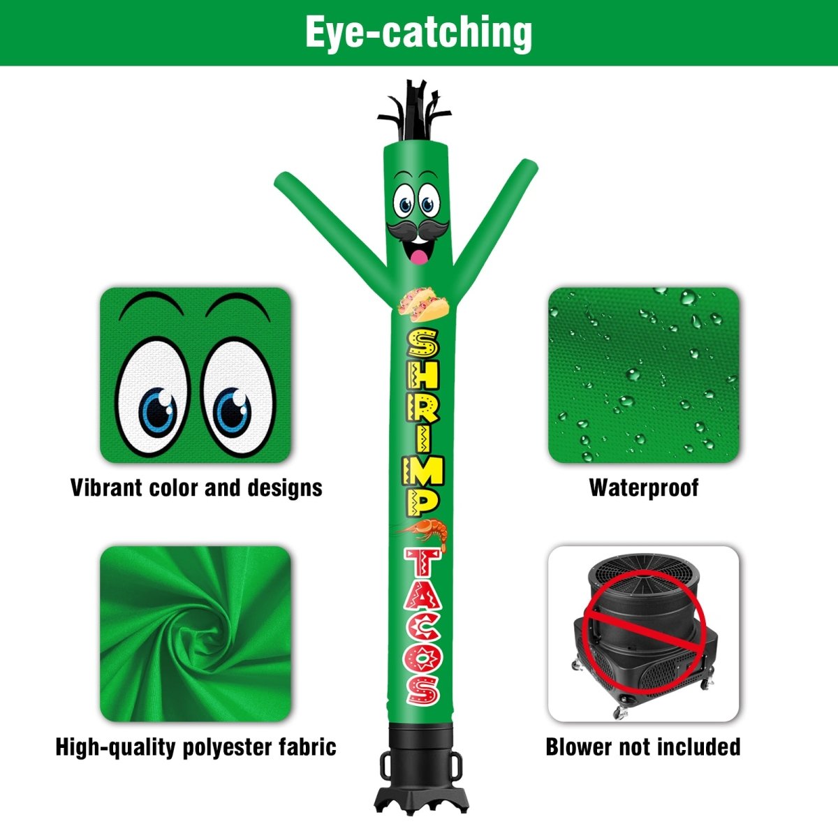 6 10 15 20FT Tall Shrimp Tacos Inflatable Tube Man- goodeny| goodeny