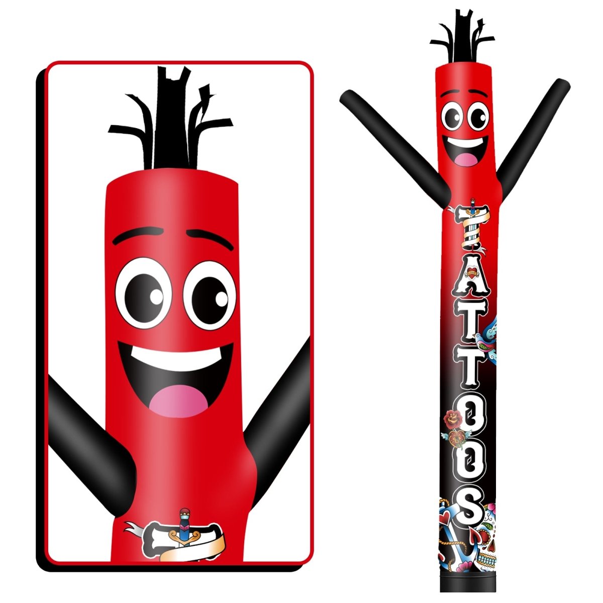 6 10 15 20FT Tall Tattoos 01 Waving Inflatable Tube Man-goodeny| goodeny